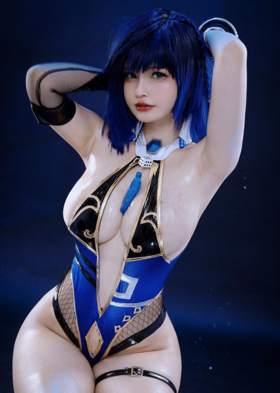 Azami夜兰COSPLAY：《原神》黑丝诱惑，演绎异界别样性感风情_特玩娱乐站yule.te5.cn